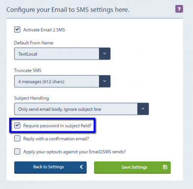 Send SMS messages from email with Textlocal